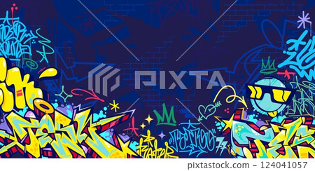 Funky Abstract Colorful Urban Street Art... - Stock Illustration ...
