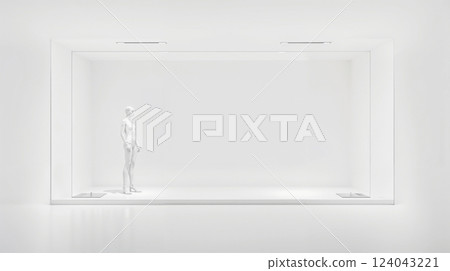Empty showcase with dummy mannequin for fashion...-插圖素材 [124043221 ...