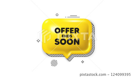 3d speech bubble icon. Offer ends soon tag.... - Stock Illustration ...