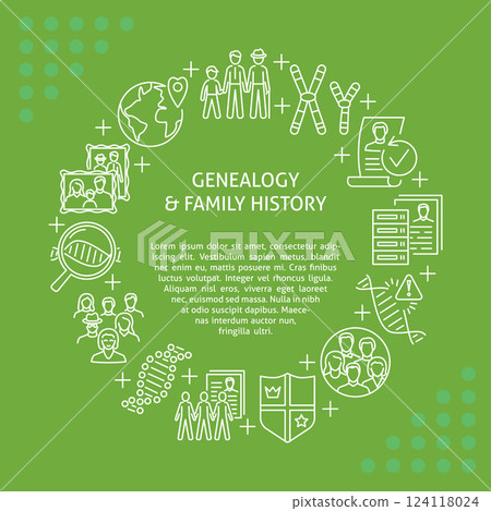 Genealogy and family history banner template - Stock Illustration ...