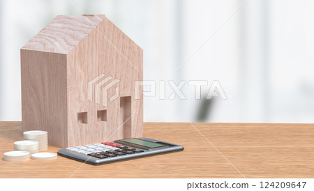 The House and calculator for Real estate or... - Stock Illustration ...