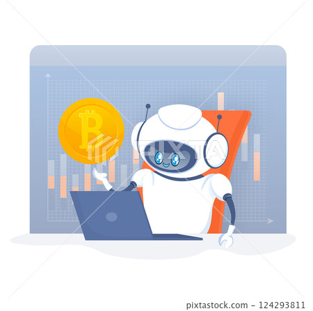 Trading bot. Stock trading concept. Artificial... - Stock Illustration [124293811] - PIXTA
