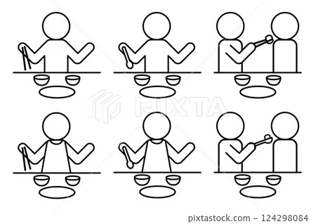 Meal assistance - Vector illustration of a... - Stock Illustration ...