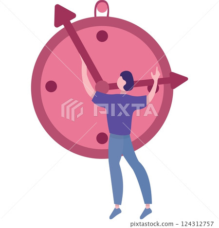 Time management icon man move clock arrow vector - Stock Illustration ...