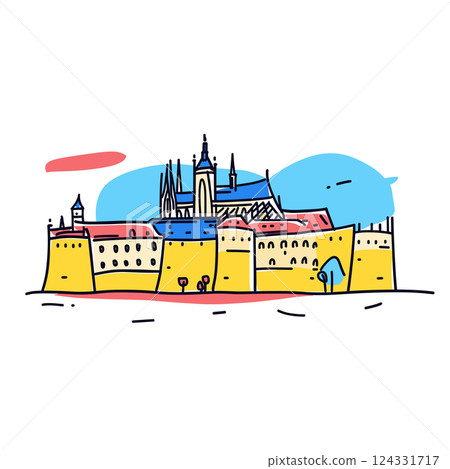 Prague Castle illustration in an doodle inca...-插圖素材 [124331717] - PIXTA圖庫
