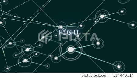 Image of fight text over network of connections... - Stock Illustration ...