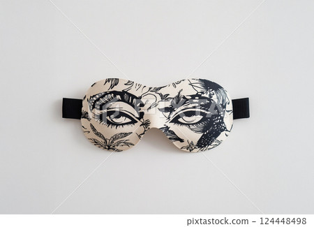 Silk eye mask for sleep, bed, plants and light... - Stock Illustration ...