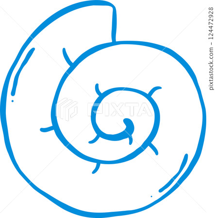 Simple Sea Snail Shell Outline Playful Hand Draw - Stock Illustration ...