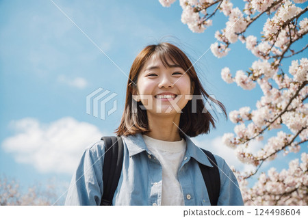 A young woman with a refreshing smile... - Stock Illustration ...
