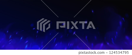 Blue fire sparks and glowing embers - Stock Illustration [124534795 ...