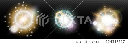set of abstract glowing neon sparks - Stock Illustration [124557217 ...