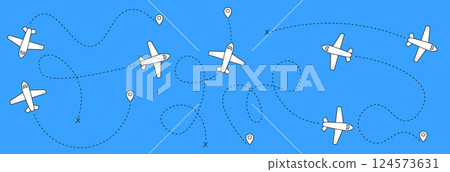 Plane route map collection - Stock Illustration [124573631] - PIXTA