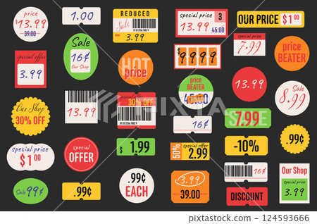Price tags stickers set in flat design.... - Stock Illustration ...