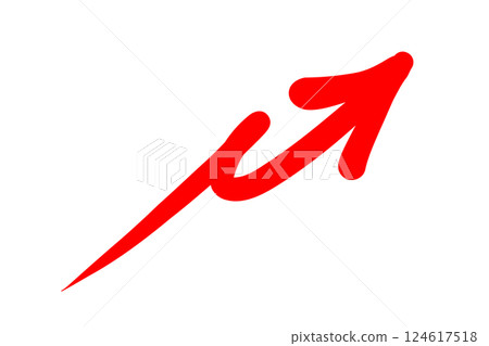 A hand-drawn arrow with jagged edges pointing... - Stock Illustration ...