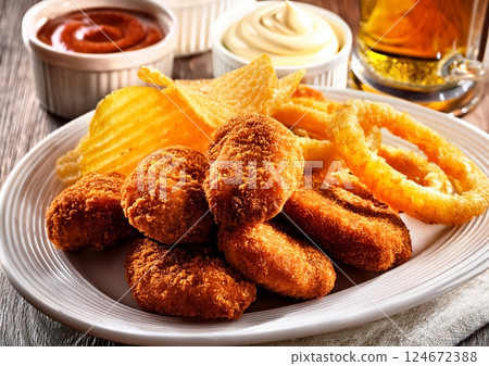 Assorted fried food - Stock Illustration [124672388] - PIXTA