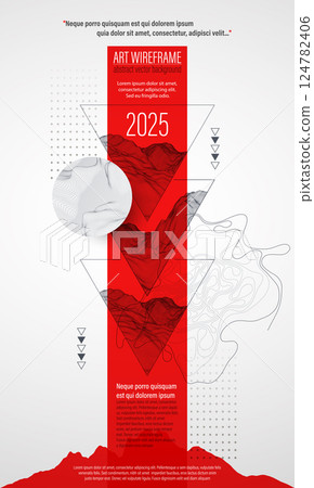 Wireframe design for posters. Page layout. ART... - Stock Illustration ...