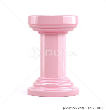 3d pink column on white background. Plastic...-插圖素材 [124793840] - PIXTA圖庫