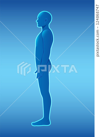 Human Body Side Profile Vector Illustration - Stock Illustration ...