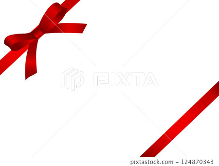 Diagonal red ribbon with bow decoration on... - Stock Illustration ...