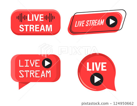 Live stream button icon in flat style. Webinar... - Stock Illustration ...