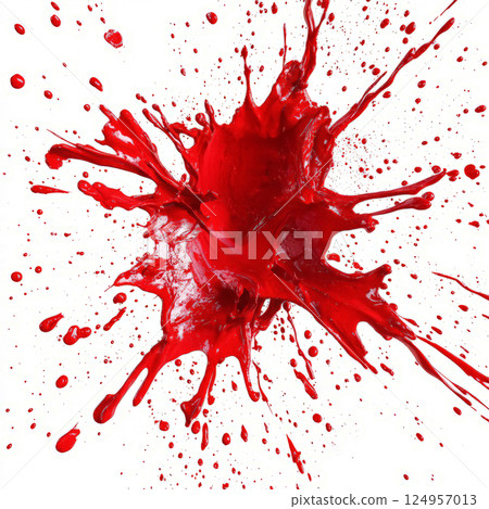 Bright red paint explosion with dynamic... - Stock Illustration ...
