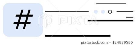 metadata tag symbol in a light blue rounded... - Stock Illustration ...