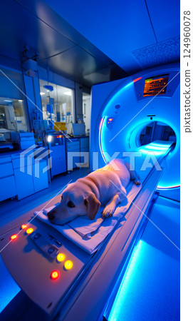 Dog on Veterinary CT Scanner Table - Advanced...-插圖素材 [124960078] - PIXTA圖庫