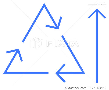 Three blue arrows forming a triangular... - Stock Illustration ...
