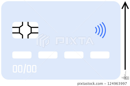 Light blue card with a contactless payment... - Stock Illustration ...