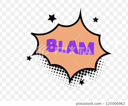 Comic Style BLAM Text in Orange Burst with... - Stock Illustration ...