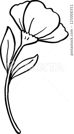 Cute purple flower Outline Cartoon Hand Drawn - Stock Illustration ...