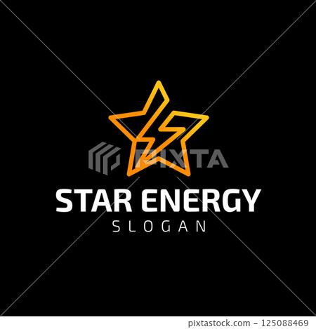Star Logo with Lightning Symbol Modern Design... - Stock Illustration ...