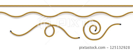 Rope string - wavy curved lines tied in loops. - Stock Illustration ...