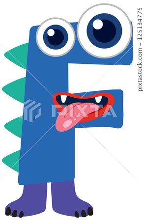 Playful Monster Alphabet Letter F Illustration - Stock Illustration ...