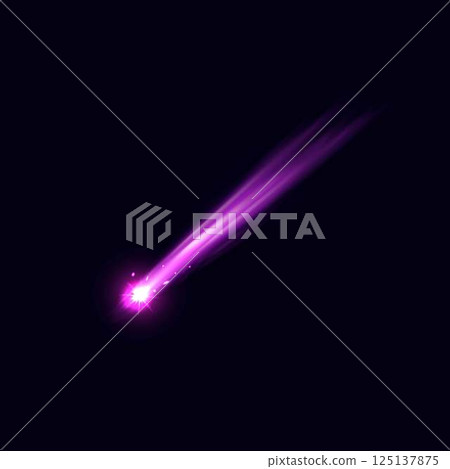 Falling asteroid or comet with fire tail,... - Stock Illustration ...
