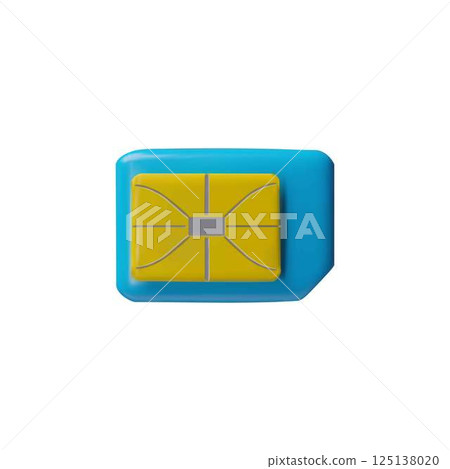 Sim card and microchip 3D vector icon, GSM... - Stock Illustration ...
