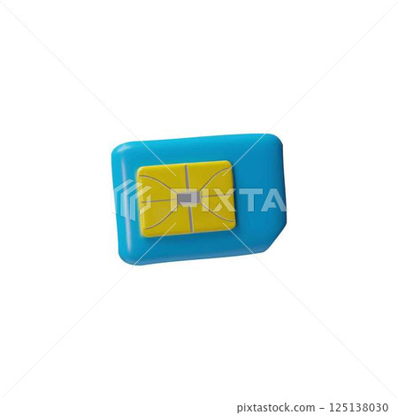 Sim card with microchip 3D vector icon, GSM... - Stock Illustration ...