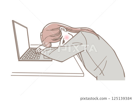 Illustration of a woman looking listless with... - Stock Illustration ...