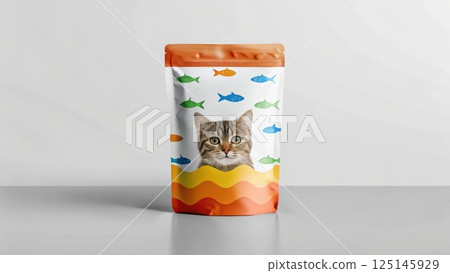 pet food concept, Cat food packaging with...-插圖素材 [125145929] - PIXTA圖庫