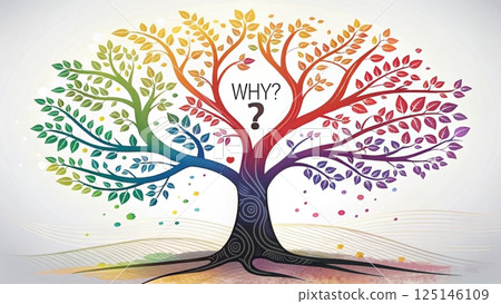 5 WHY analysis concept, Colorful tree...-插圖素材 [125146109] - PIXTA圖庫
