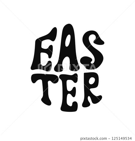 Bold groovy typographic Easter design with retro - Stock Illustration ...