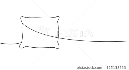 Warm cozy pillow one line continuous drawing.... - Stock Illustration ...