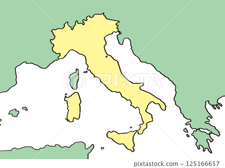 Hand-drawn map of Italy without text - Stock Illustration [125166657 ...