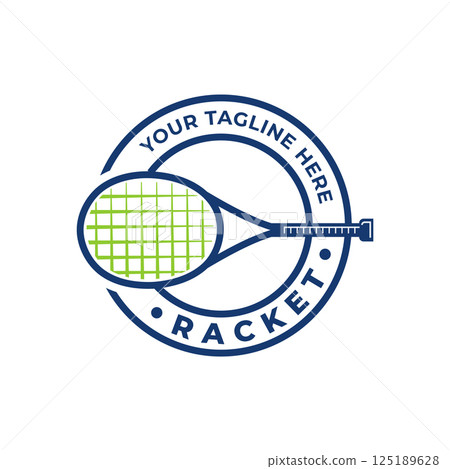 Vector Illustration of Tennis Racket Emblem... - Stock Illustration ...