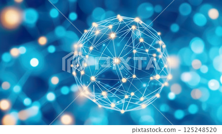 Abstract network sphere with connected nodes on... - Stock Illustration ...