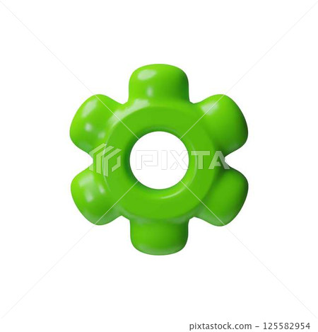 3d vector of green gear, cartoon illustration... - Stock Illustration ...