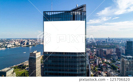Super large advertising space on the building wall - Stock Illustration ...