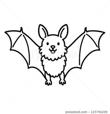 Bat line drawing illustration, icon, material,... - Stock Illustration ...