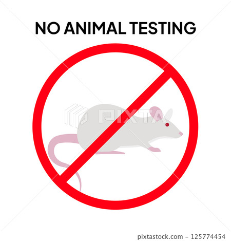 Stop animal testing sign with laboratory mouse... - Stock Illustration ...