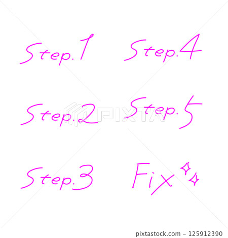 A set of pop and cute handwritten steps and... - Stock Illustration ...